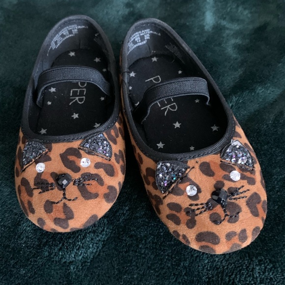 Piper | Shoes | Baby Girls Leopard Print Kitty Face Shoes | Poshmark